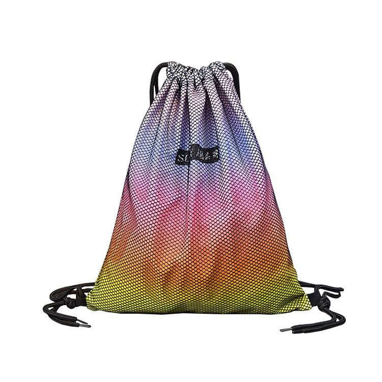 Gradient Colour Prints Nylon String Backpack | modedenmark.com